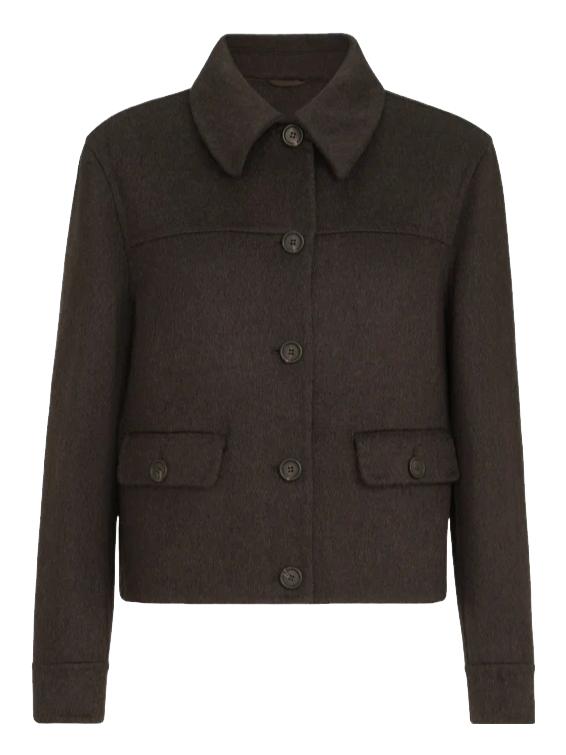 BRUNELLO CUCINELLI Brunello Cucinelli Hand-Crafted Cashmere-Beaver Double Cloth Jacket with Monili Embellishment